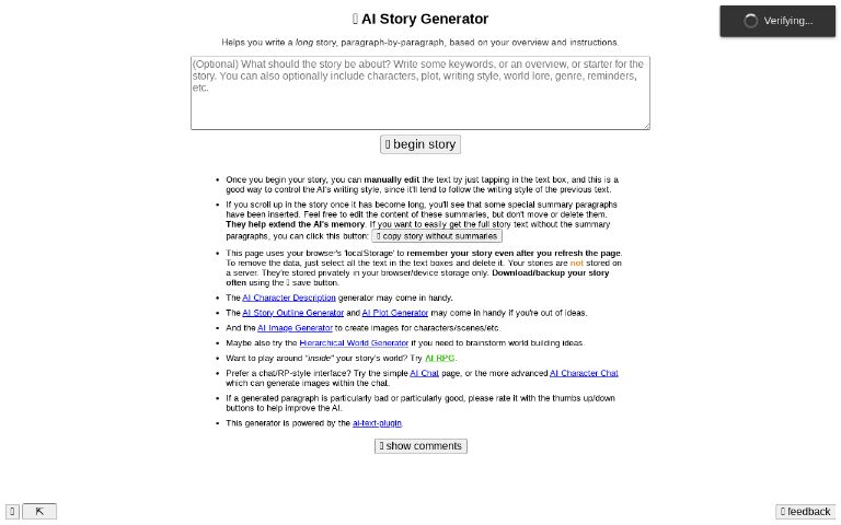 📖 AI Story Generator (free, unlimited, no sign-up)