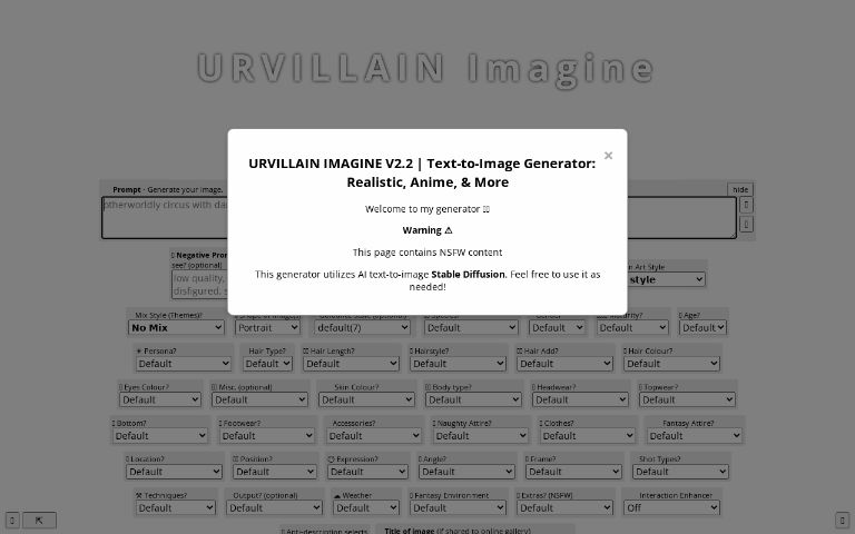 URVILLAIN IMAGINE V2.2 | Text-to-Image Generator: Realistic, Anime, & More