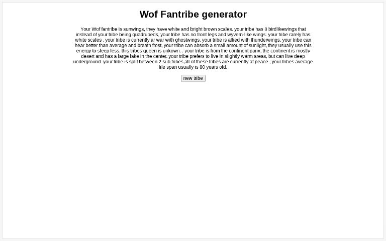 Wof Fantribe generator