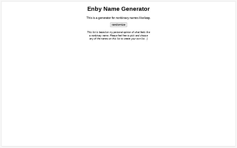 Enby Name Generator