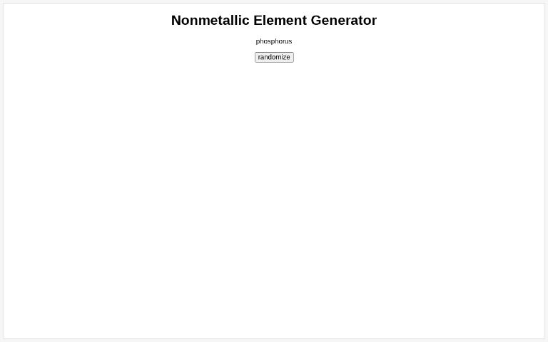 Nonmetallic Element Generator