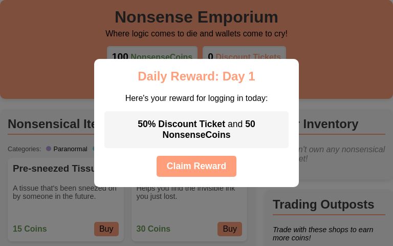 Nonsense Emporium ― Perchance Generator