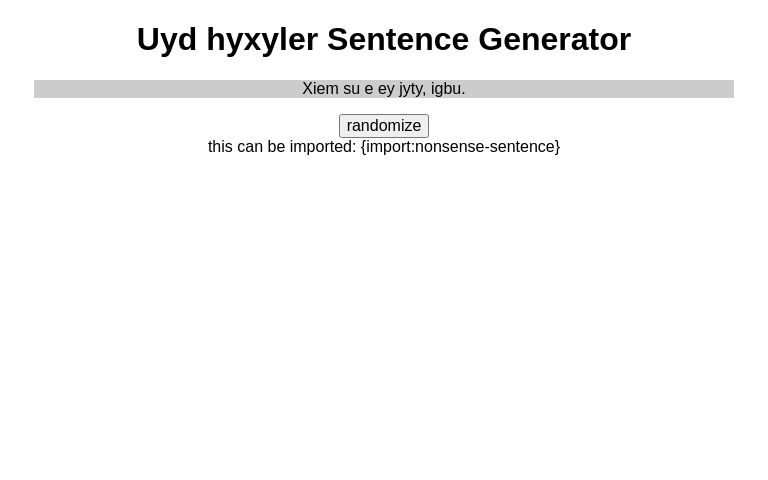 Random Nonsense Sentence Generator