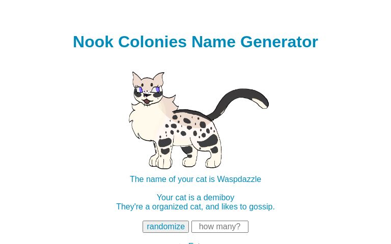 Nook Colonies Name Generator