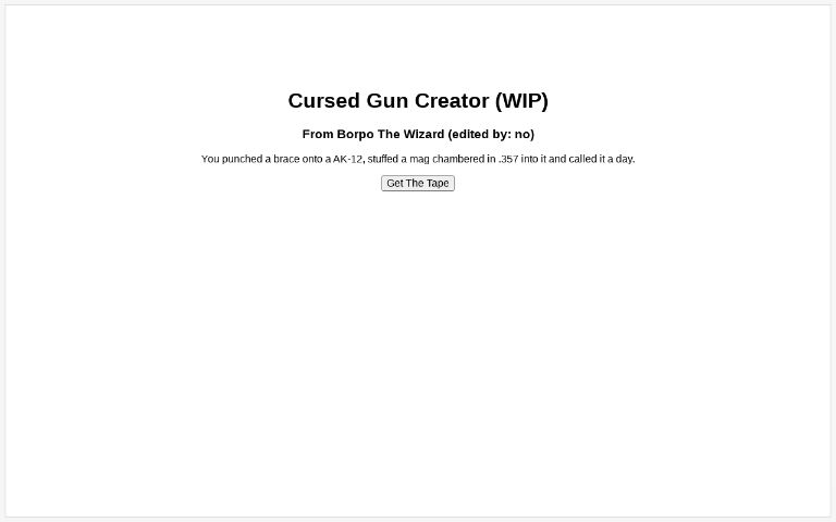 Cursed Gun Creator (WIP) ― Perchance Generator