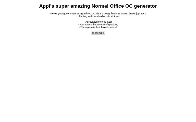 Appi's super amazing Normal Office OC generator
