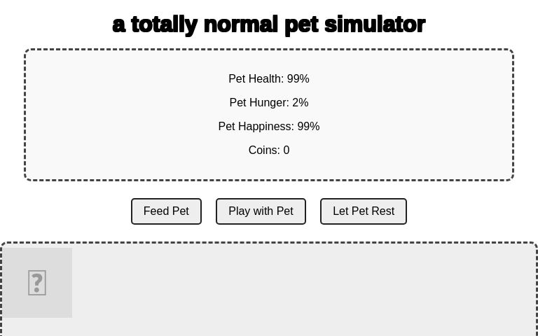 a totally normal pet simulator ― Perchance Generator