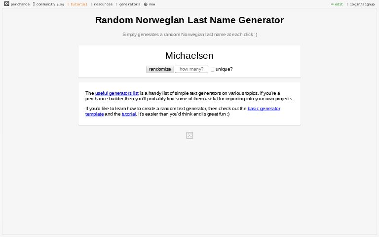 Random Norwegian Last Name Generator