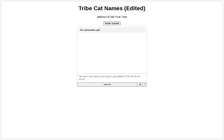 Tribe Cat Names (Edited) ― Perchance Generator