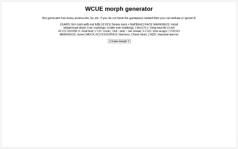 WCUE morph generator