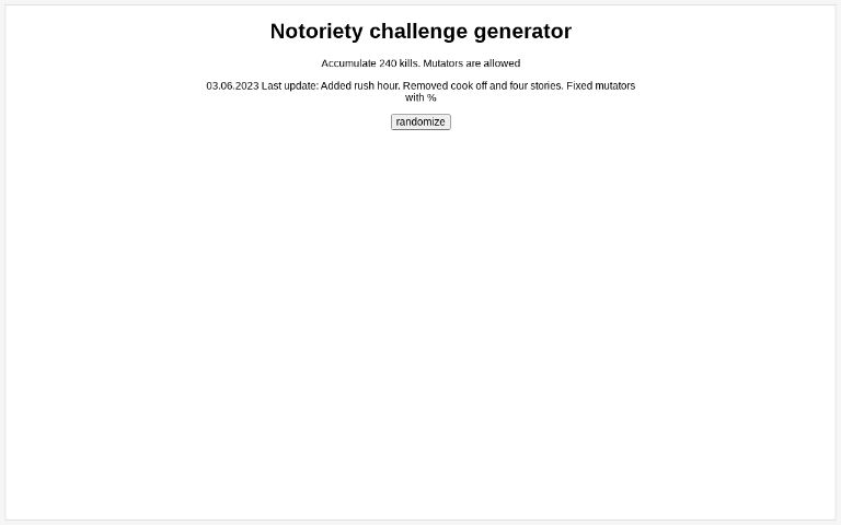 Notoriety challenge generator