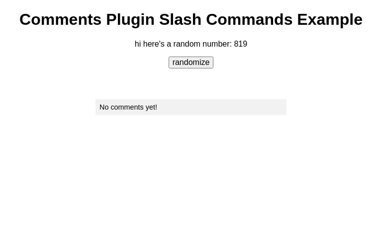 Comments Plugin Slash Commands Example