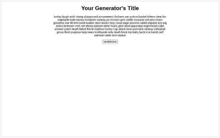 Noun Word Generator