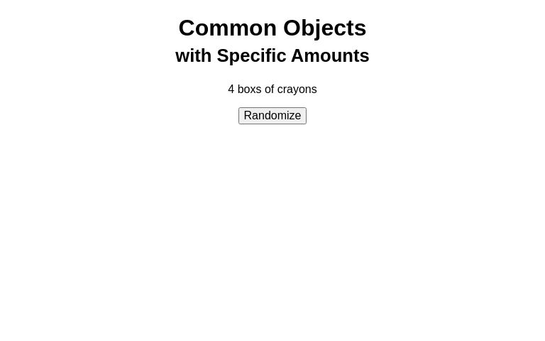 Common Objects with Specific Amounts ― Perchance Generator