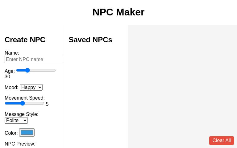 NPC Maker ― Perchance Generator