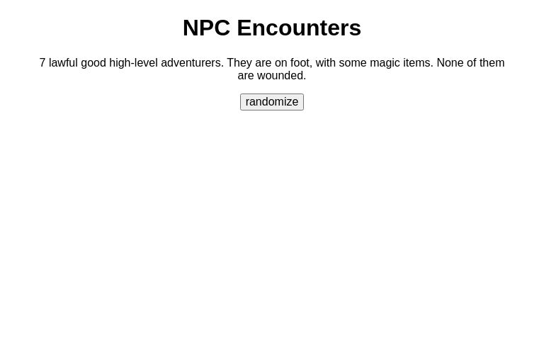 ODND NPC Encounters ― Perchance Generator