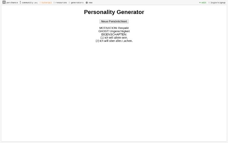 Personality Generator