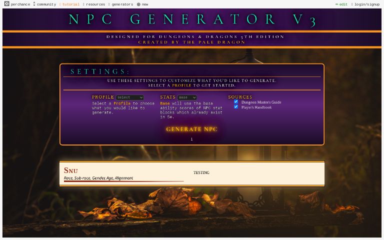 NPC Generator v3