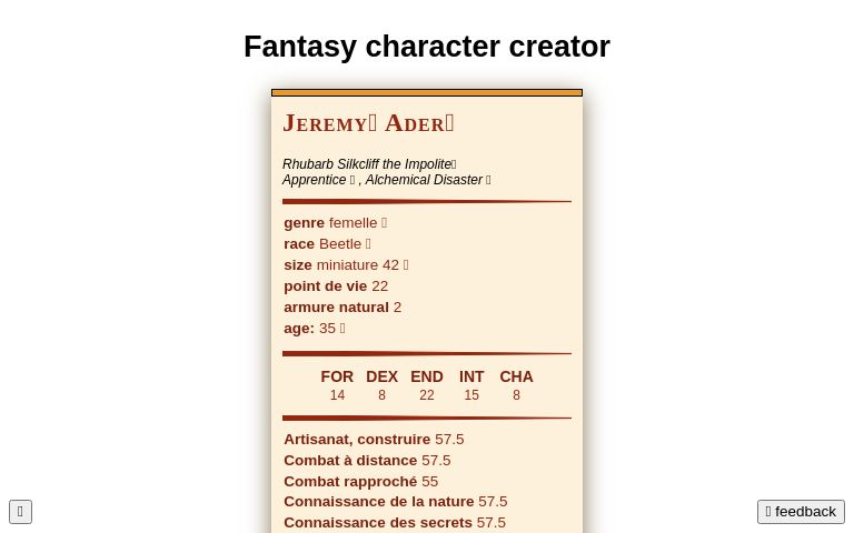 Fantasy character creator ― Perchance Generator
