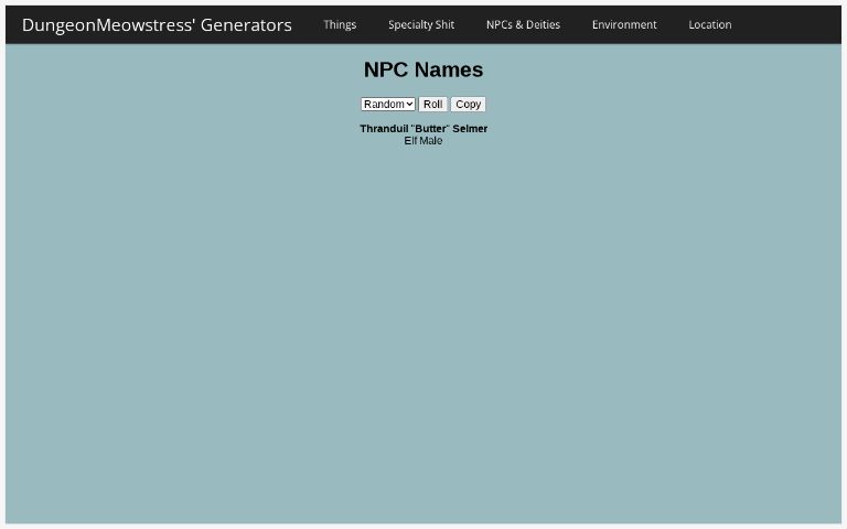 NPC Names ― Perchance Generator