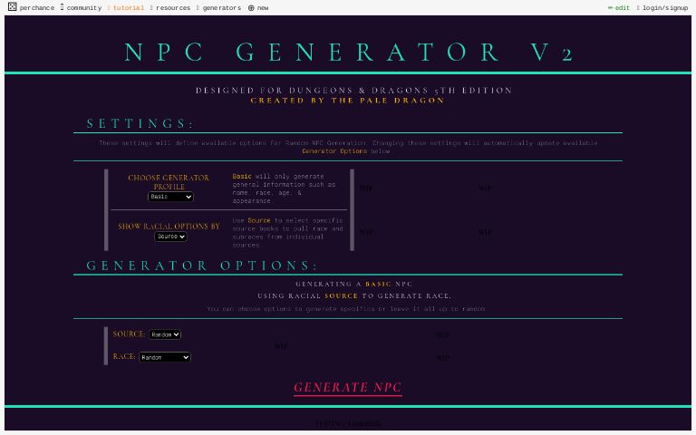NPC Generator v2