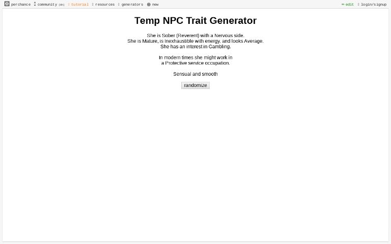 Temp NPC Trait Generator