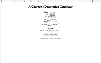 A Character Description Generator