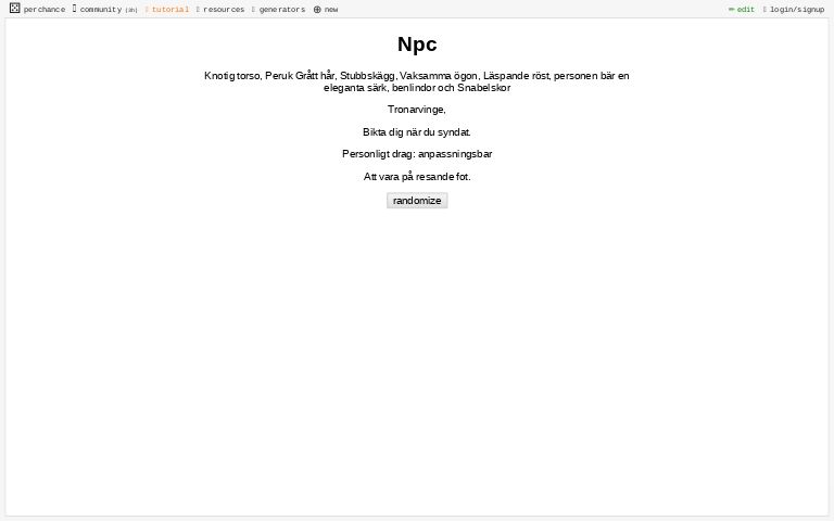 Npc ― Perchance Generator