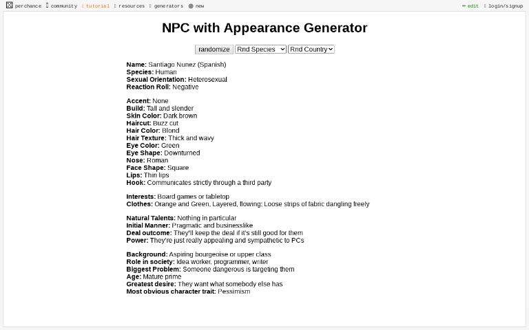 NPC with Appearance Generator