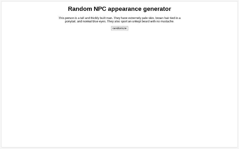 Random NPC appearance generator