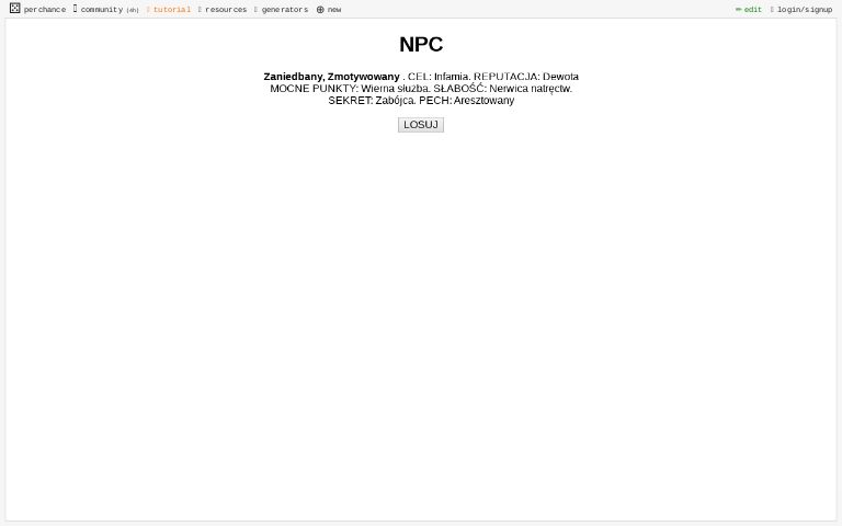 NPC ― Perchance Generator
