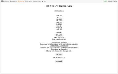 NPCs 7 Hermanas ― Perchance Generator