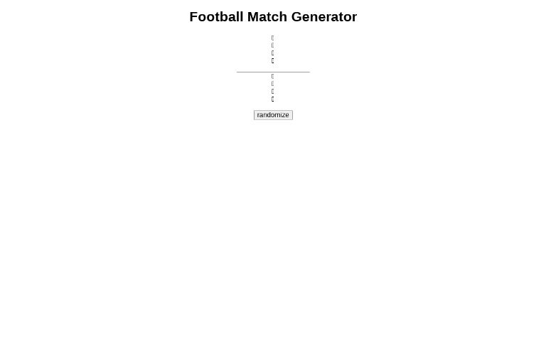 Football Match Generator