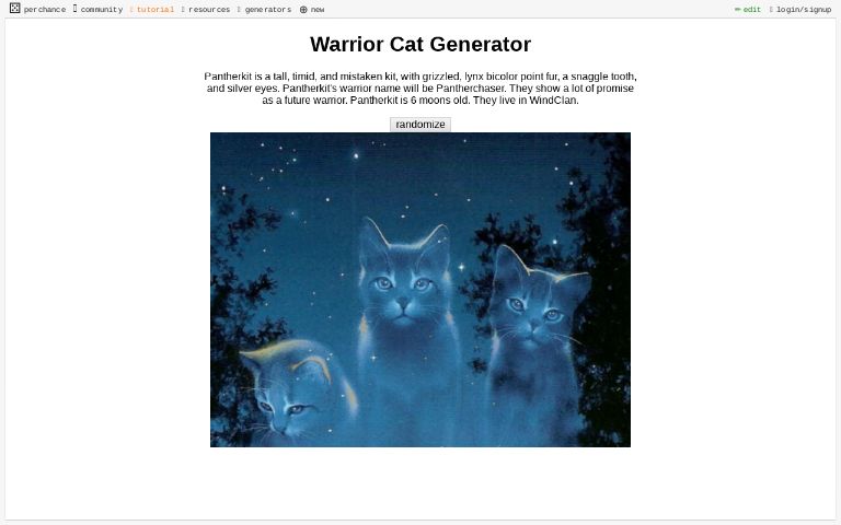 Warrior Cat Generator