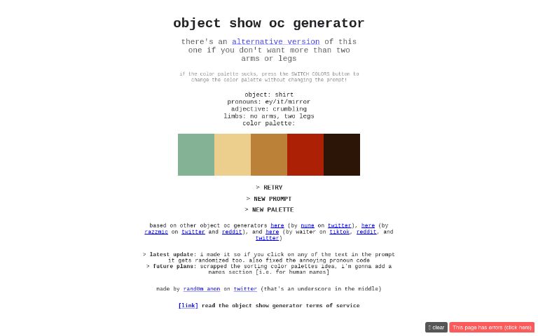 object show oc generator