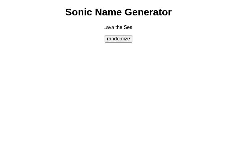 Sonic Name Generator