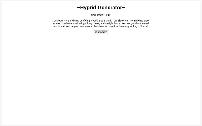 ~Hyprid Generator~