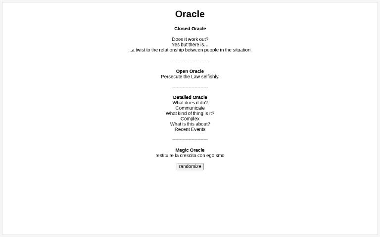 Oracle ― Perchance Generator