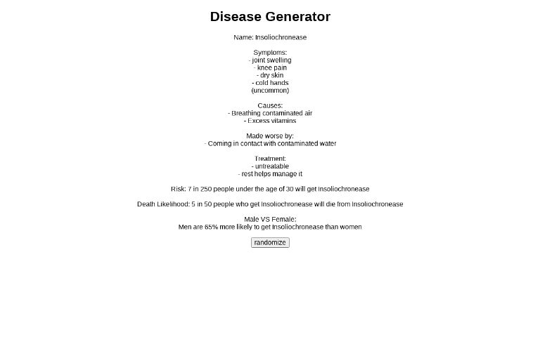 Disease Generator