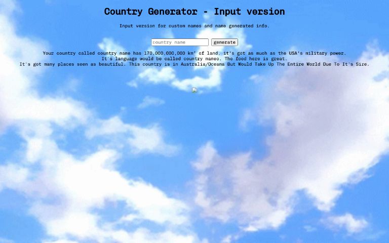 Country Generator - Input version