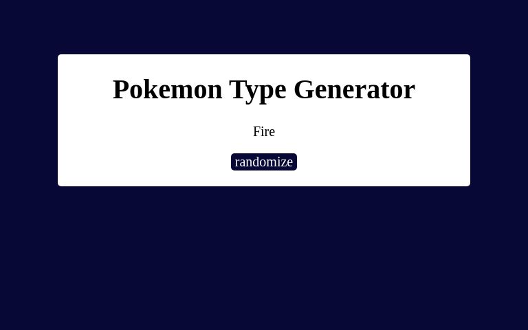 Pokemon Type Generator