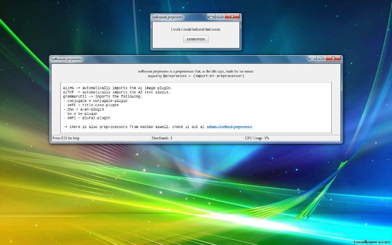 noReason.preprocess ― Perchance Generator