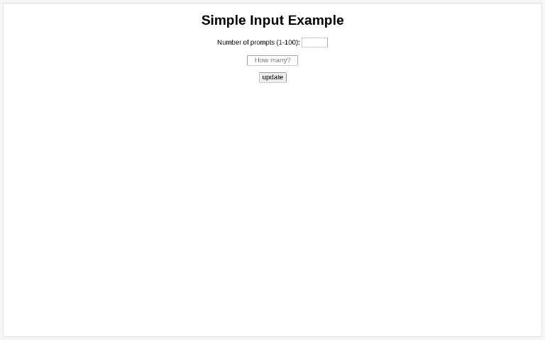 Simple Input Example ― Perchance Generator