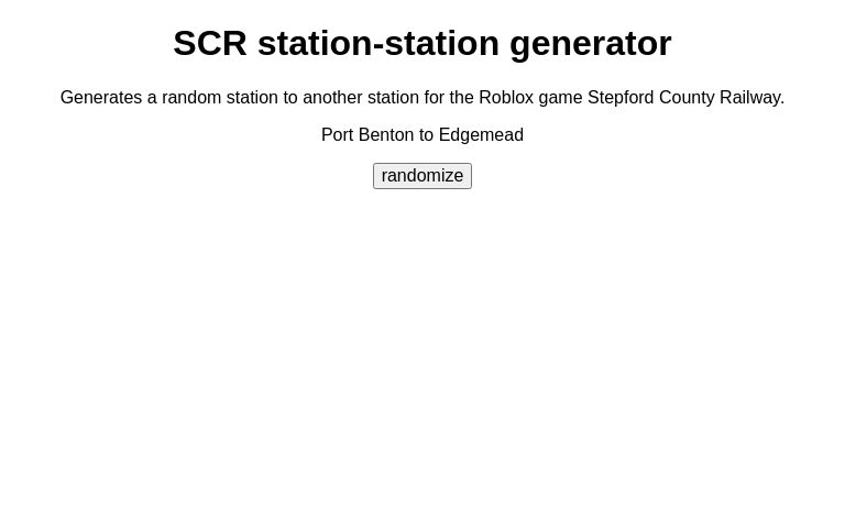 SCR station-station generator
