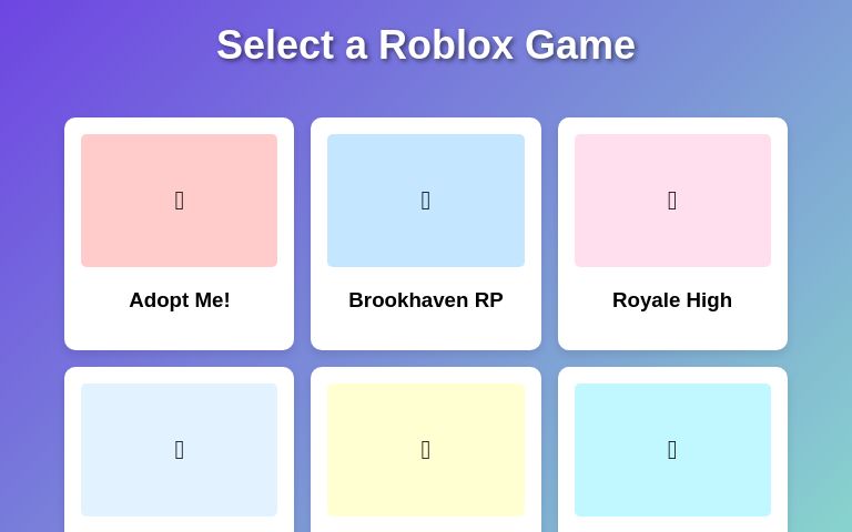 Select a Roblox Game ― Perchance Generator