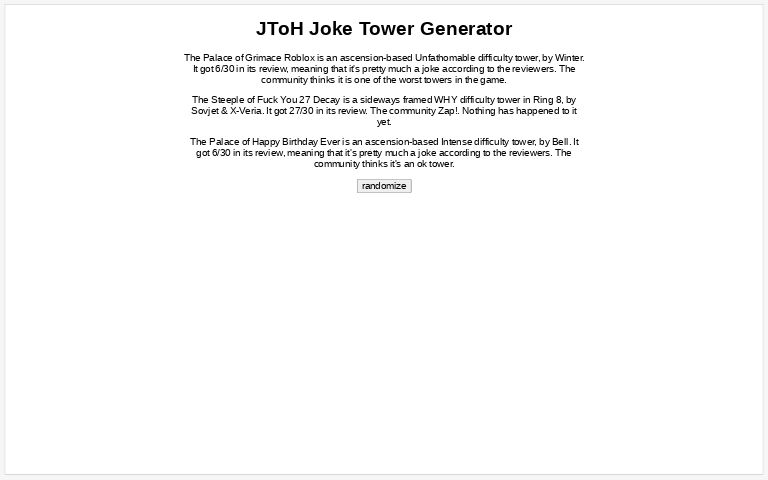 JToH Joke Tower Generator