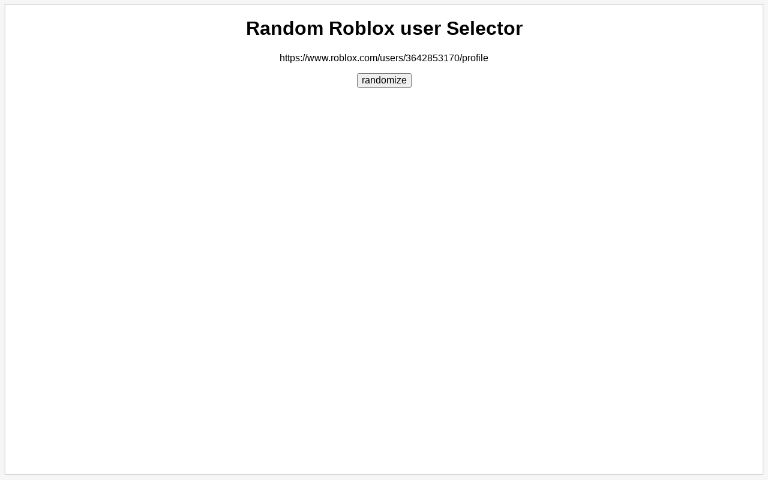 Random Roblox user Selector ― Perchance Generator