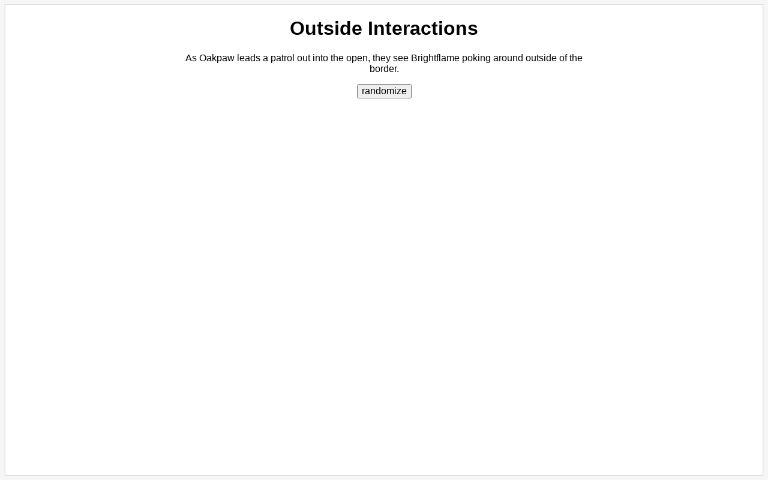 Outside Interactions ― Perchance Generator