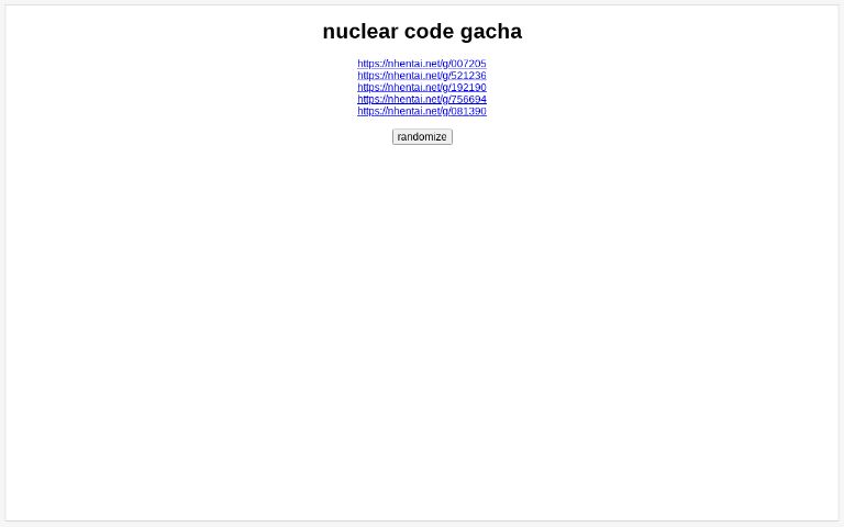 nuclear code gacha ― Perchance Generator