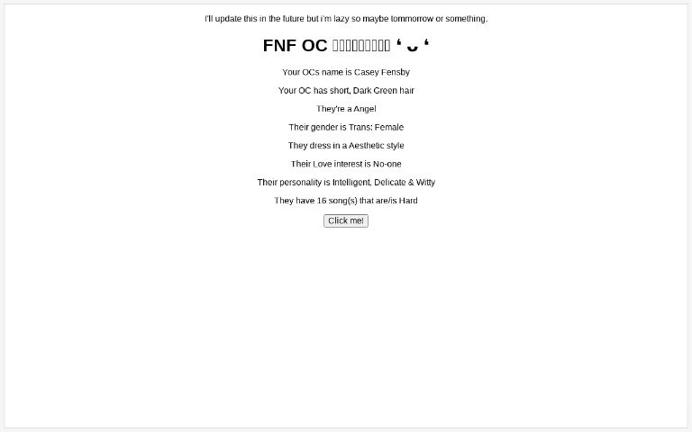 FNF OC generator ᴗ ― Perchance Generator